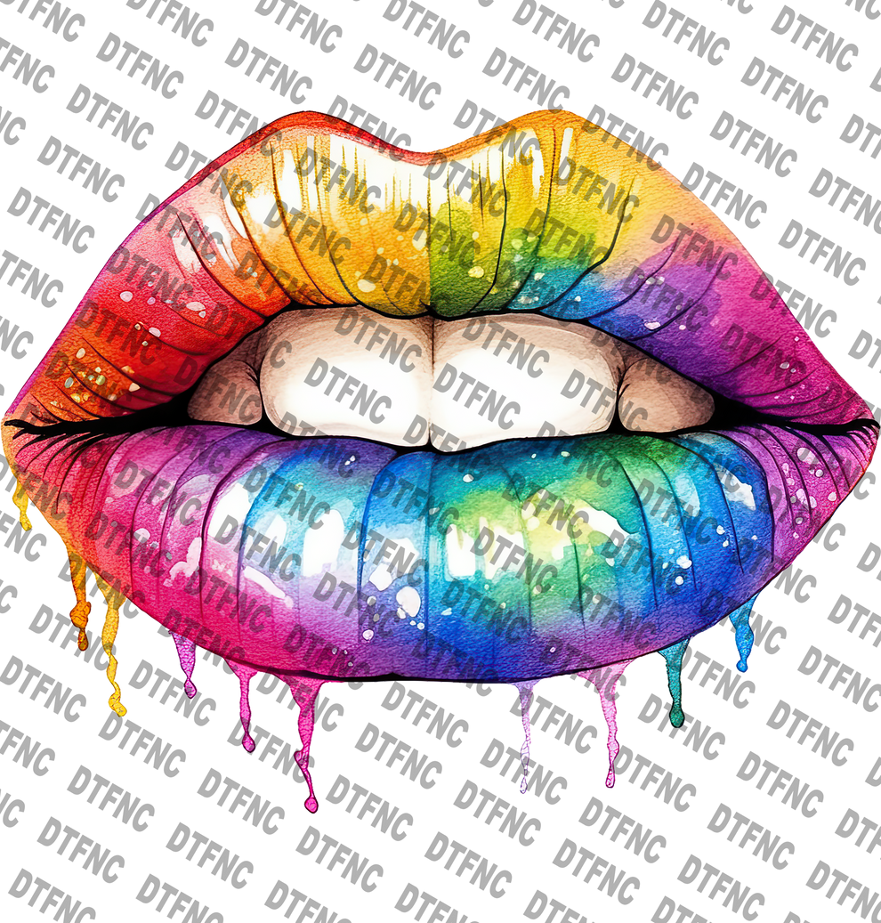 Pride Lips - Vibrant LGBTQ DTF Transfers for Custom Pride Apparel