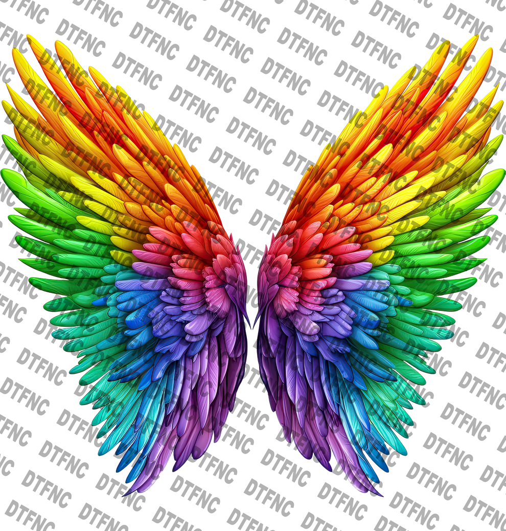 Pride Wings - Vibrant LGBTQ DTF Transfers for Custom Pride Apparel ...
