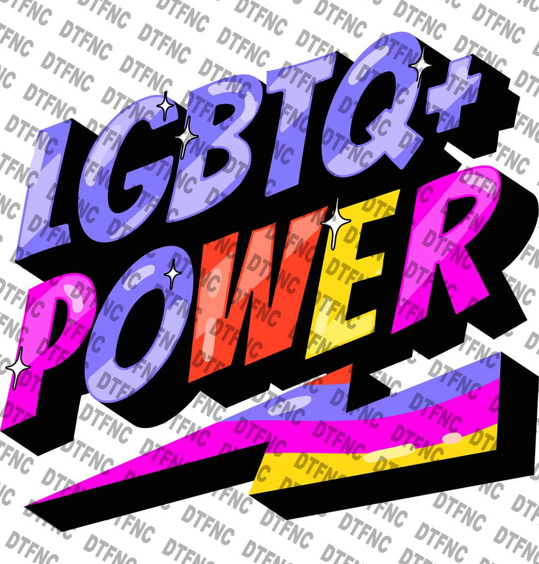 Power - Vibrant LGBTQ DTF Transfers for Custom Pride Apparel
