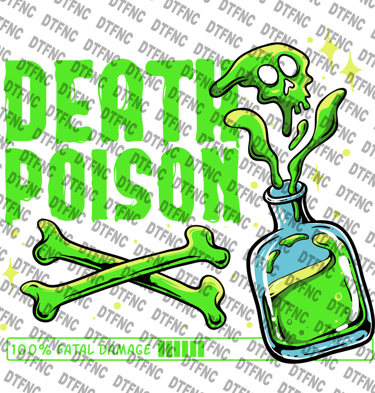 Death Poison - Spooky Halloween DTF Transfers for Custom Festive Apparel